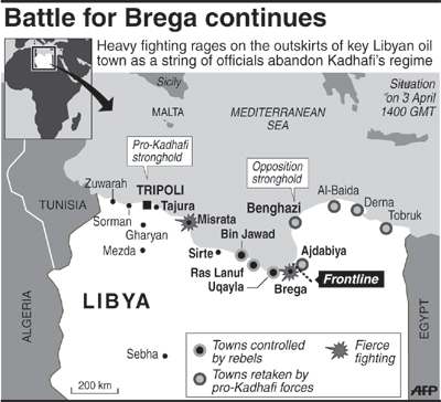 Libya rebels make new push towards oil town of Brega - Business Recorder