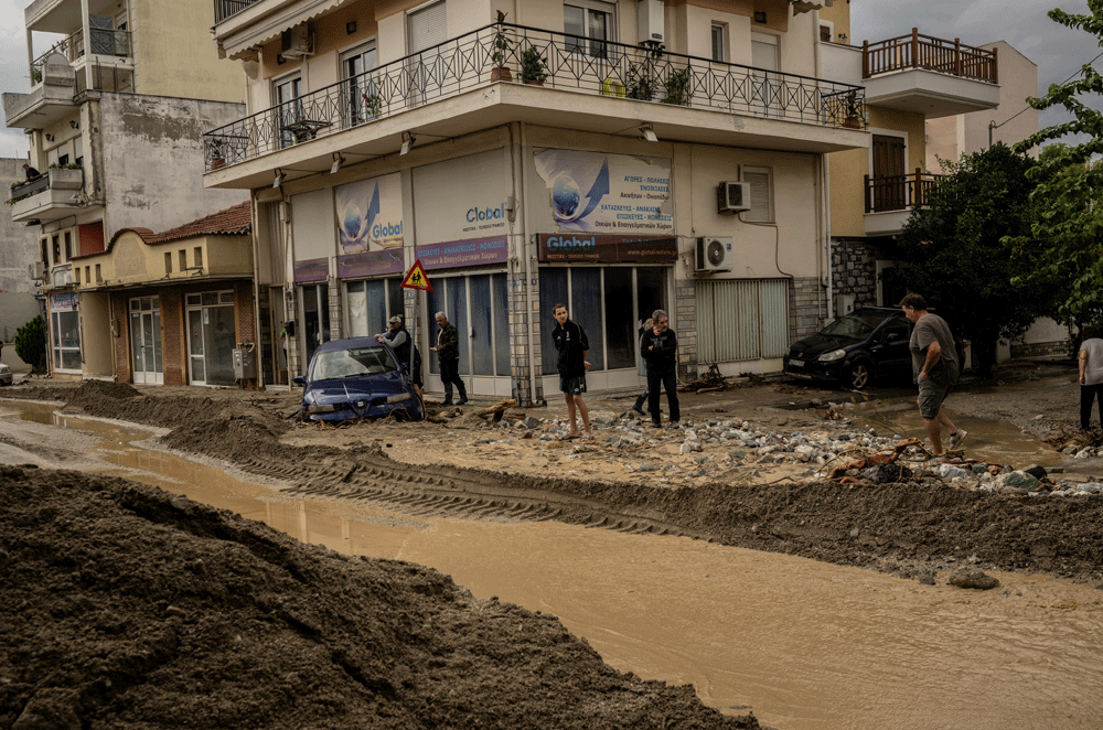 Flooded homes, streets as another storm hits battered central Greece ...