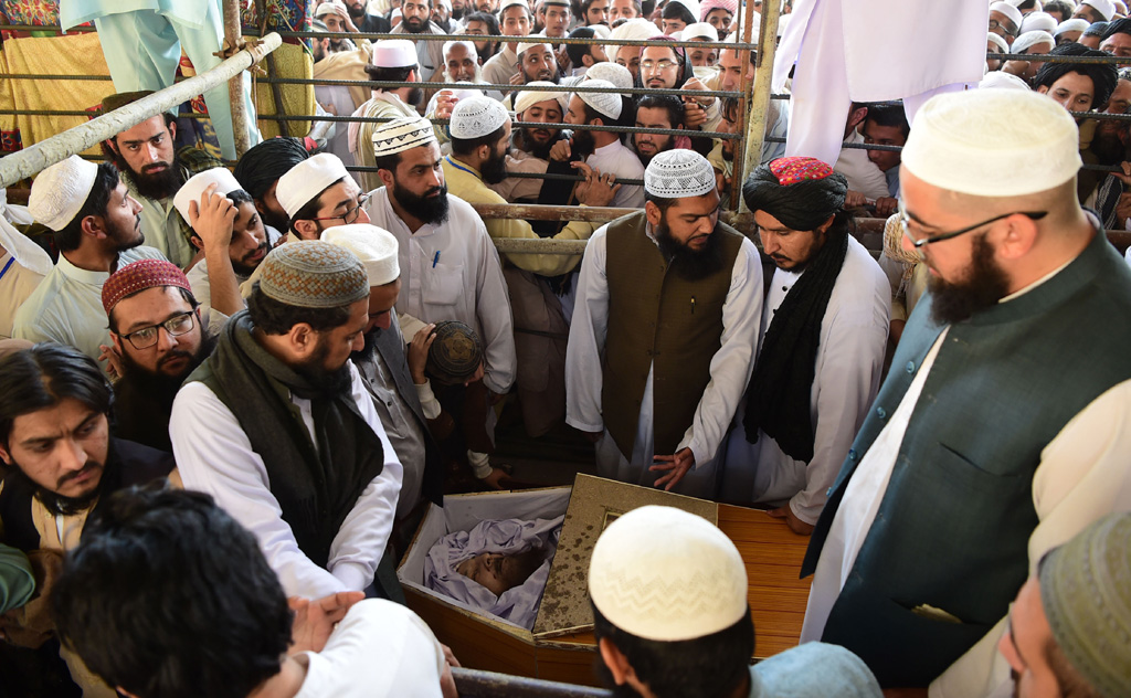 Funeral prayer of Maulana Sami ul Haq offered amid tears, sobs ...